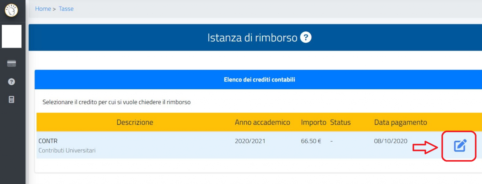 Istanza di Rimborso - Portale dello Studente