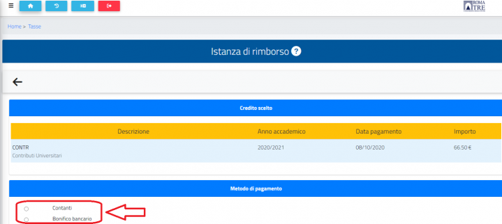 Istanza di Rimborso - Portale dello Studente